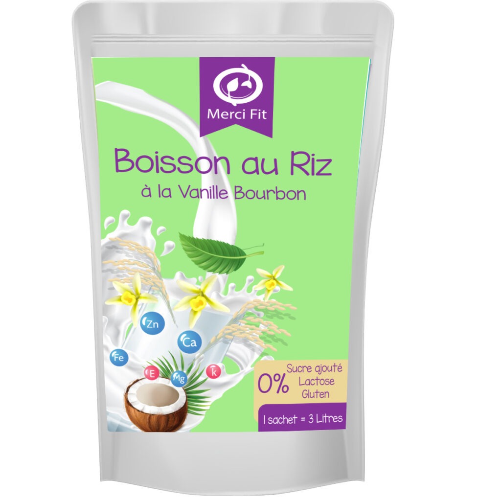 Lait de riz sans gluten en poudre instantanée - Merci Fit